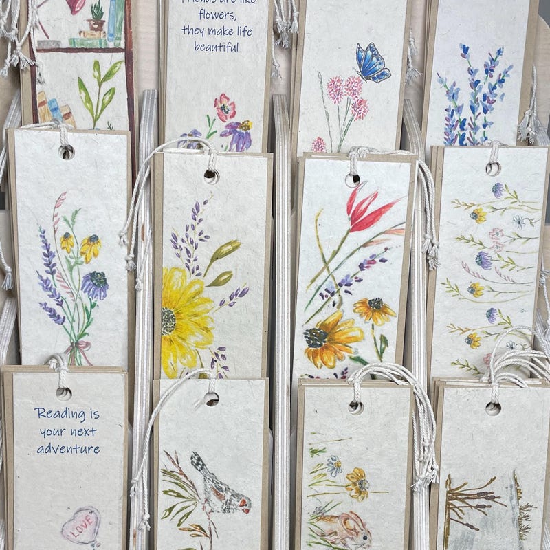 Seeded Paper Bookmarks - Etsy