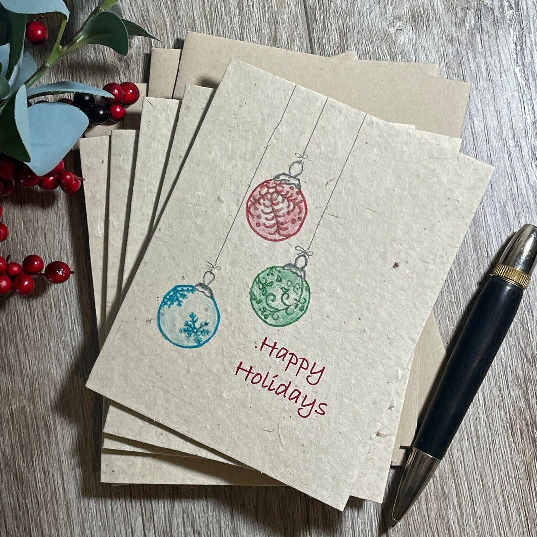 Plantable Holiday Cards | Christmas Card | Wildflower Seed Paper | Hand ...