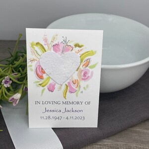 Funeral Favor | Memorial | Celebration of Life | Plantable Seed Paper ...