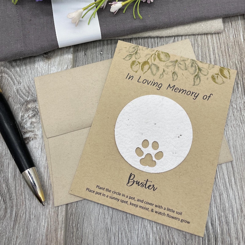 Memorial Seed Card Dog - Etsy