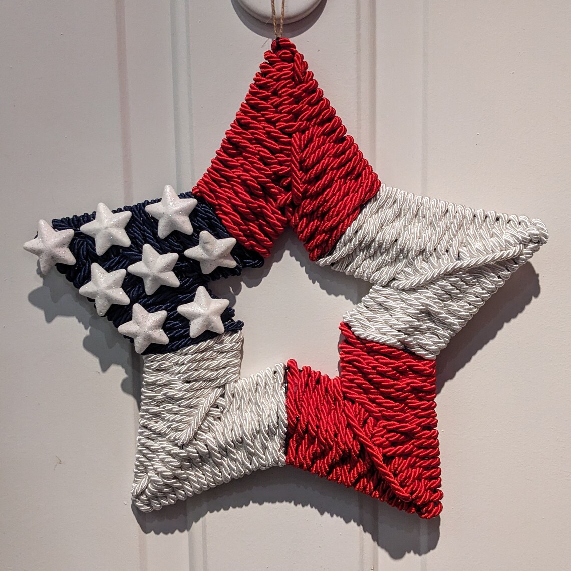 Woven Patriotic Red White Blue Star Wall Decor - Etsy