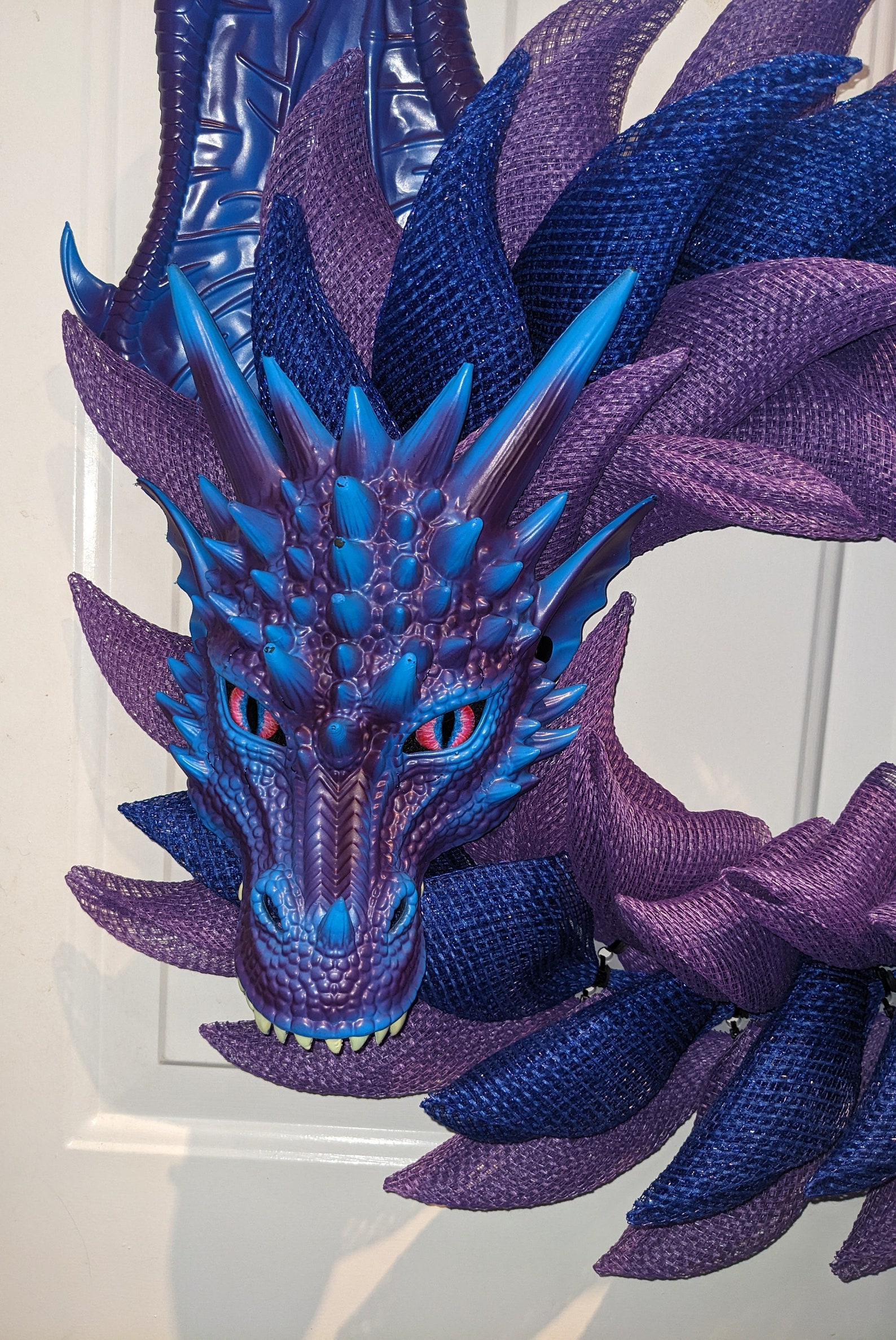 Blue Purple Dragon Wreath With Wings and Tail - Etsy