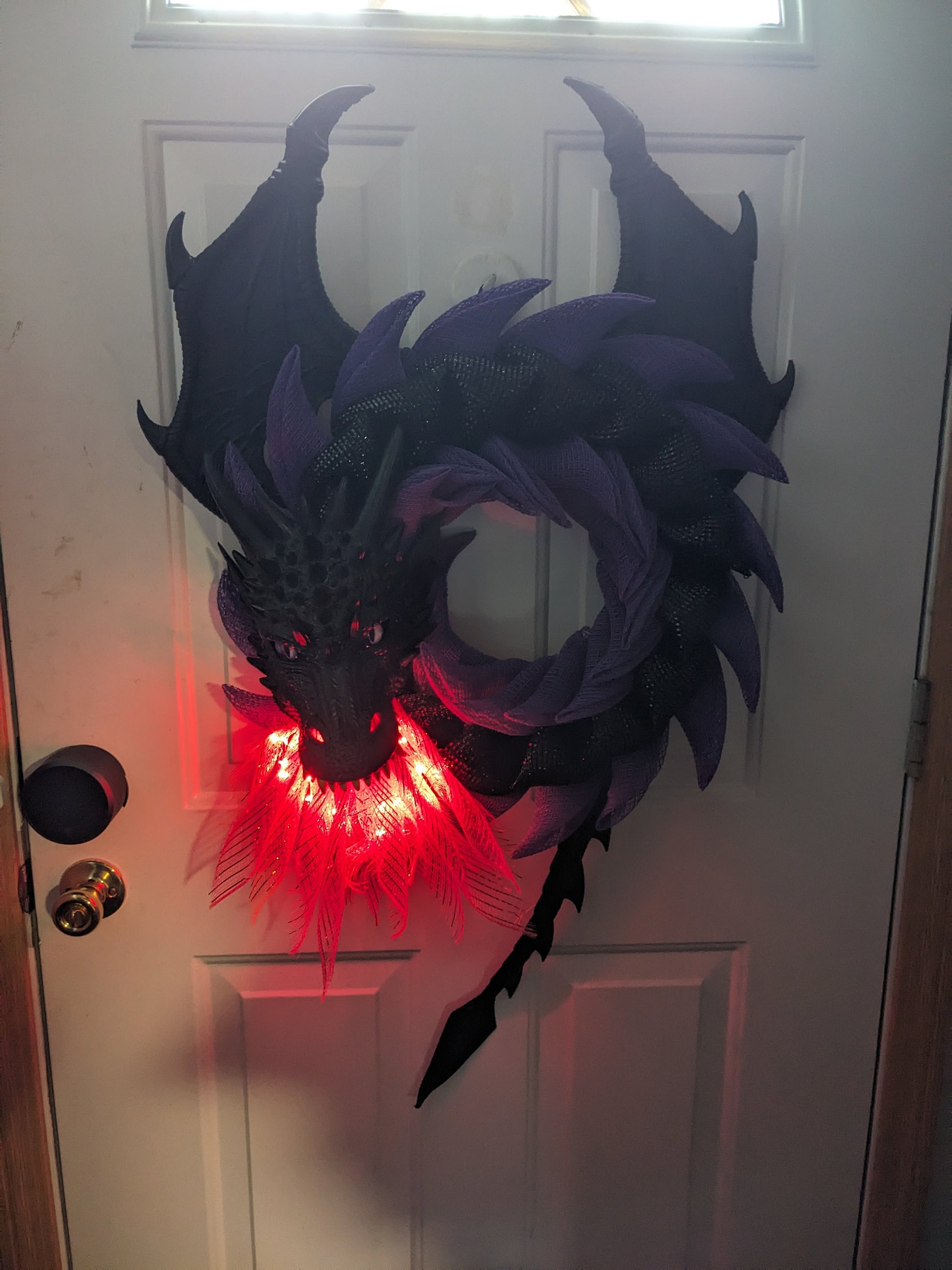 Black Red Dragon Wreath With Wings and Tail, With/without Fire - Etsy