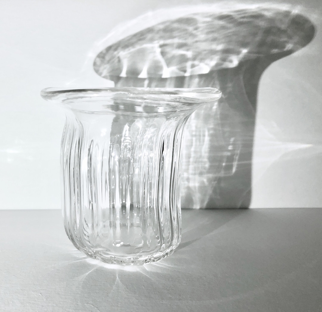 Ribbed Vase Blown Glass - Etsy