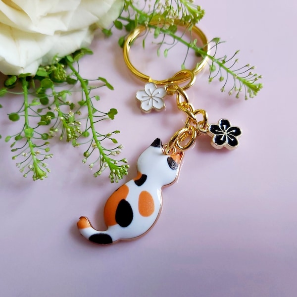 Calico Cat Keychain - Etsy