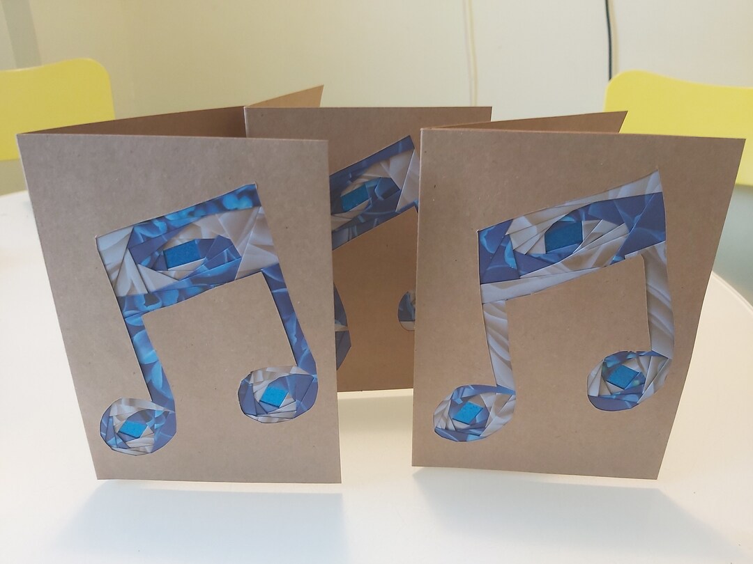 Musical Note Card. Iris Folded 5×7" Blank Greeting Card. Musical Note ...