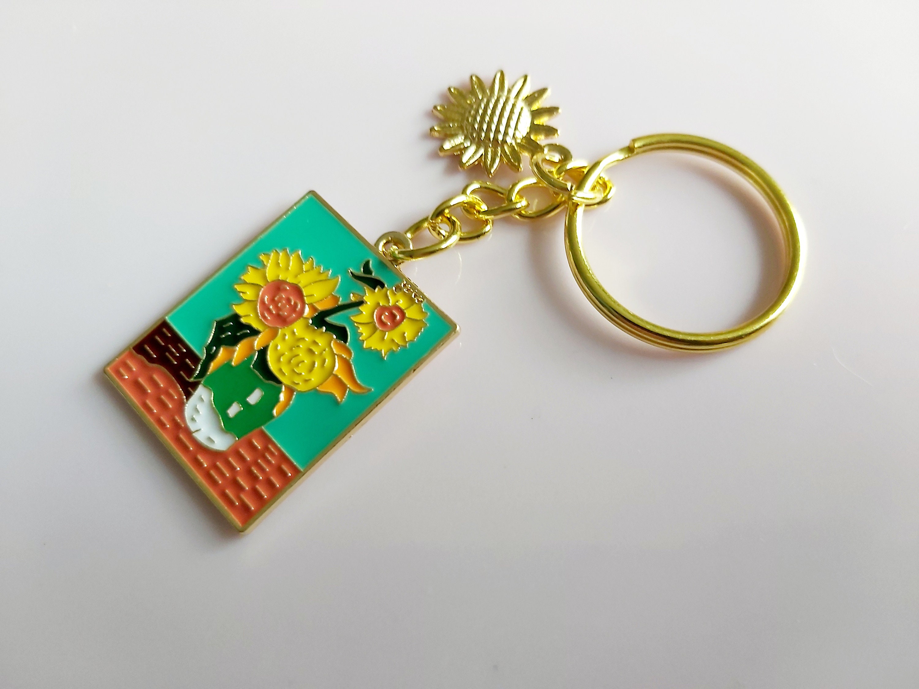 Sunflowers Vincent Van Gogh Artist's Keyring. Van Gogh - Etsy