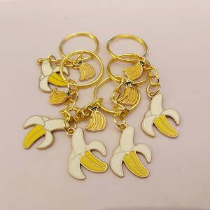 Banana Keychain: Gold Tone Fruit Charm Keyring - Etsy