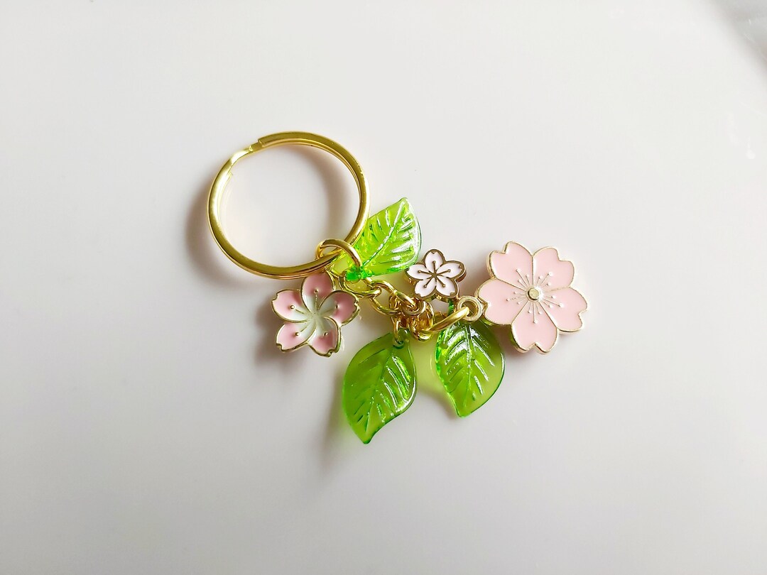 Sakura Blossom Keyring. Cherry Blossom Branch Keychain. Cascading ...