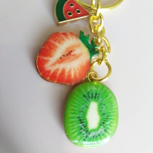 Fruit Salad Keyring: Strawberry, Watermelon, Cherry, Kiwi, Grapefruit ...