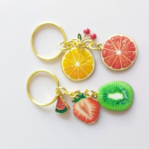 Fruit Salad Keyring: Strawberry, Watermelon, Cherry, Kiwi, Grapefruit ...