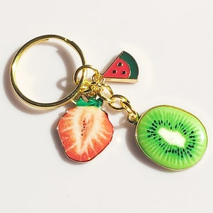 Fruit Salad Keyring: Strawberry, Watermelon, Cherry, Kiwi, Grapefruit ...
