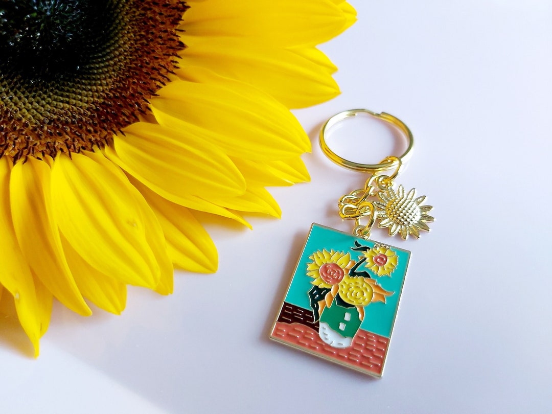 Sunflowers Vincent Van Gogh Artist's Keyring. Van Gogh Famous Painting ...