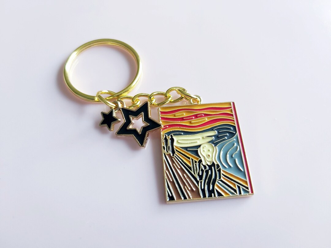 The Scream Keyring. Edvard Munch Painting Keychain. Norwegian - Etsy