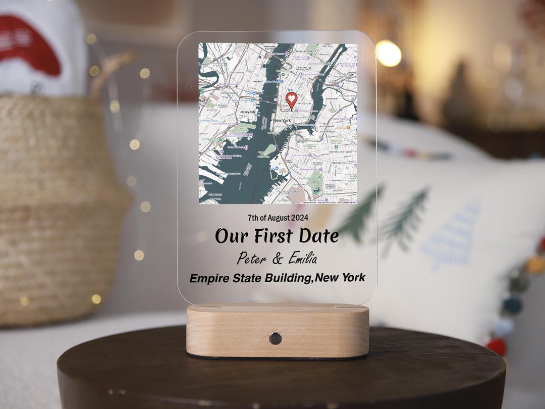 Custom First Date Map,personalized First Date Map,acrylic Plaque Where ...