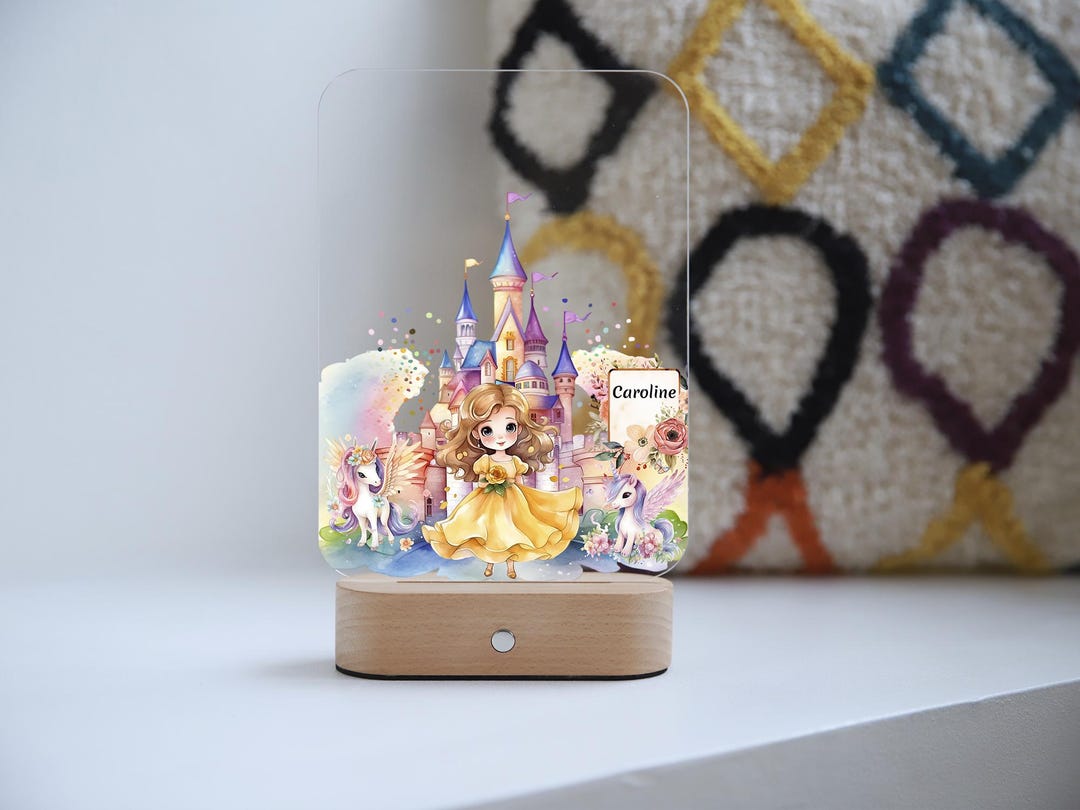 Personalised PRINCESSES CASTLE Night Light,night Light Baby, Princess ...