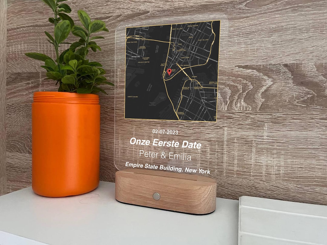 Where We Met Map Acrylic Plaque,custom Map Location Plaque,first Date ...