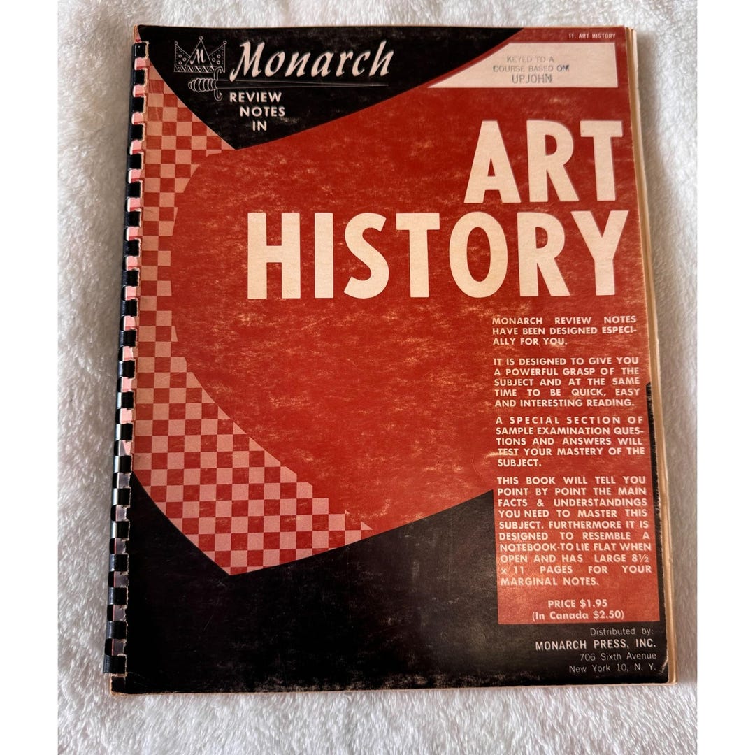 Vintage Monarch Review Notes in Art History Book Benjamin Rifkin 1963 ...