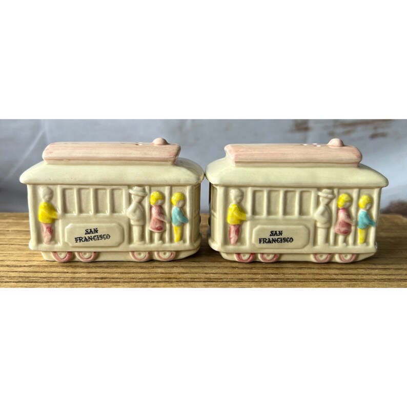 VTG SNCO Japan Trolley Cable Street Car Salt and Pepper Shakers San ...