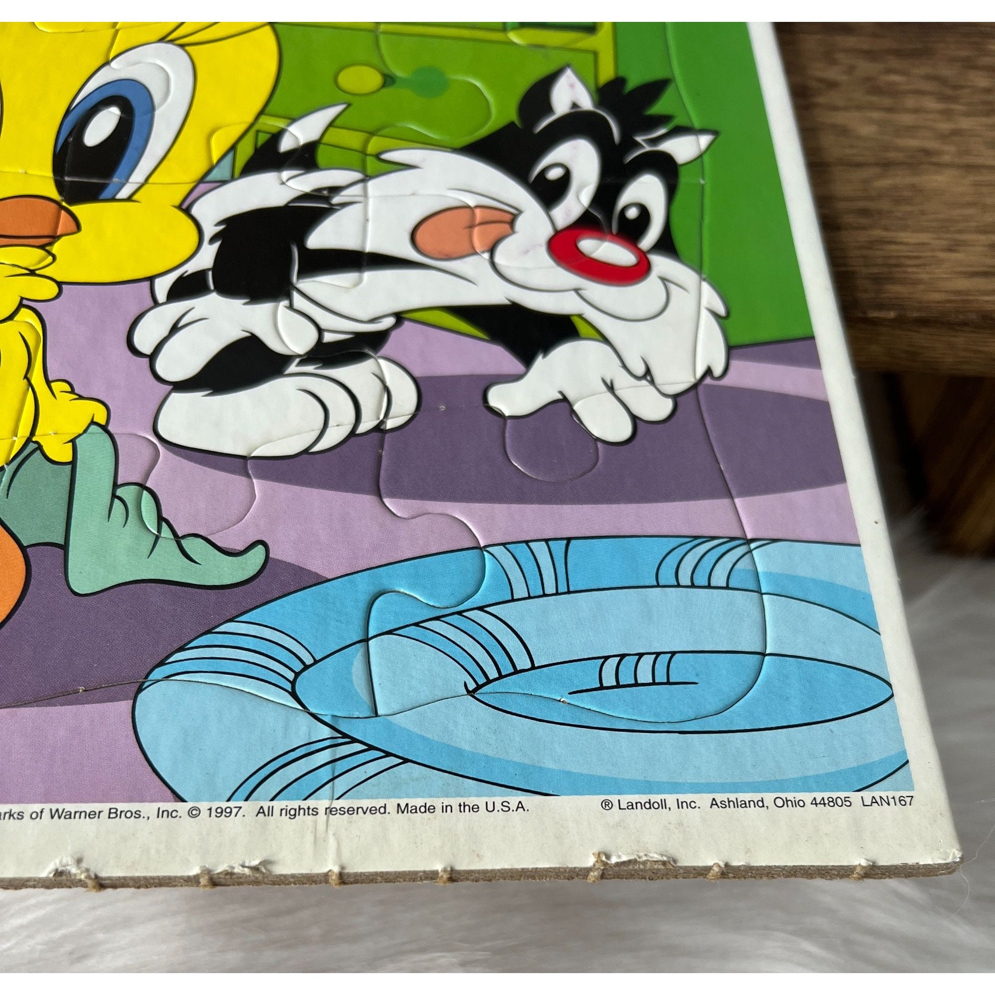 VTG 1997 WB Baby Looney Tunes Sylvester and Tweety 12 Piece Frame Tray ...