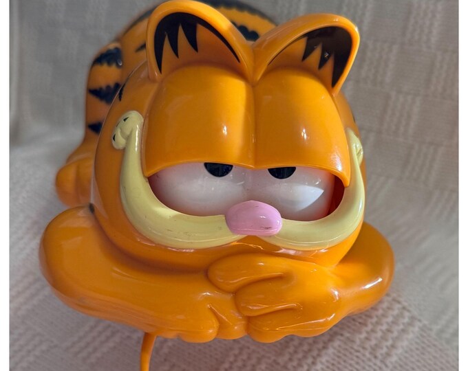 Rare VTG 1980's Garfield One Piece Handheld Telephone Works Eyes Open ...