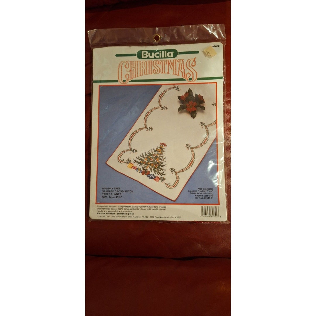 Bucilla Christmas Table Runner Cross Stitch Holiday Tree 82652 - Etsy