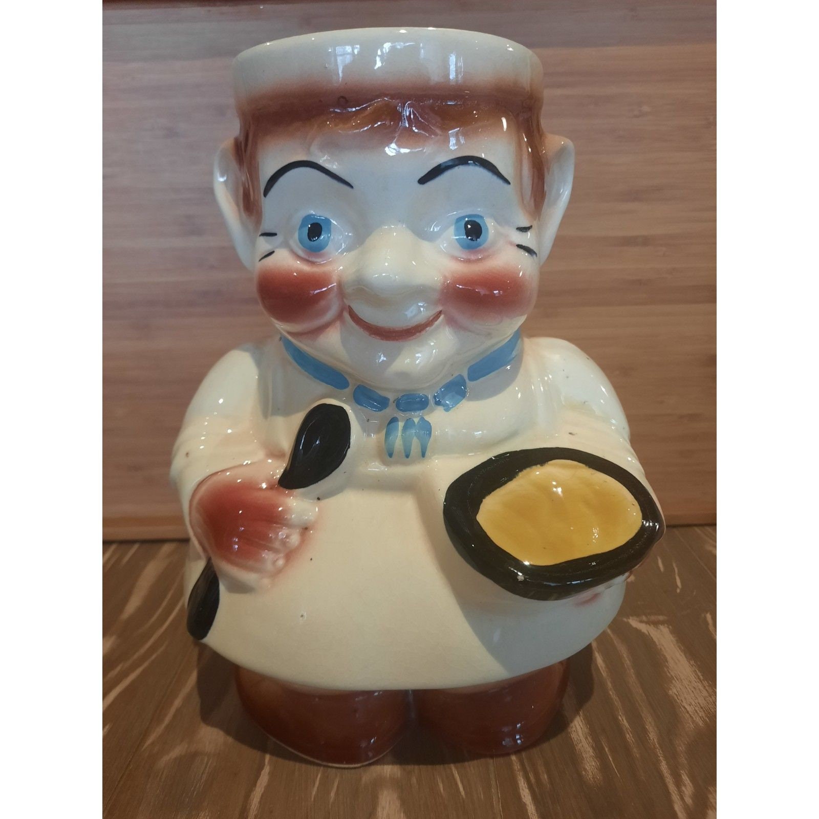 Robinson Ransbottom Blue Eyed Chef Cookie Jar NO HAT/LID Vintage - Etsy