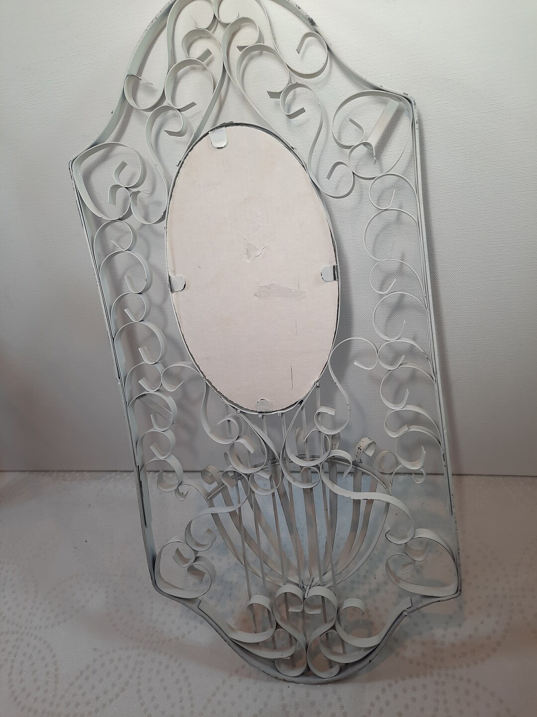 VTG Toleware Tole Wall Mirror With Pocket in Creamy White - Etsy