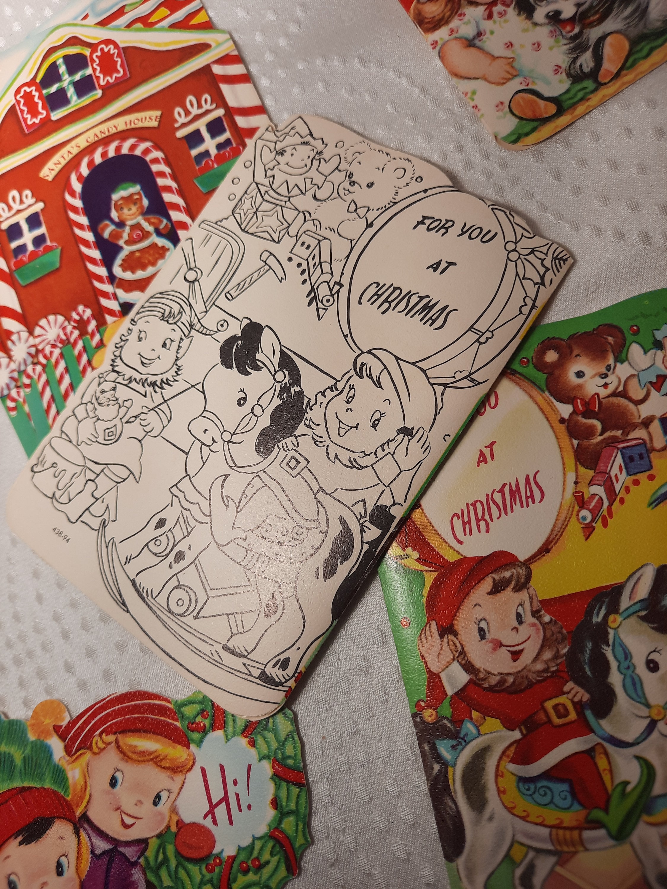 Vintage Christmas Kiddie Cards, Box of 7 Cards, 1 is Used. - Etsy