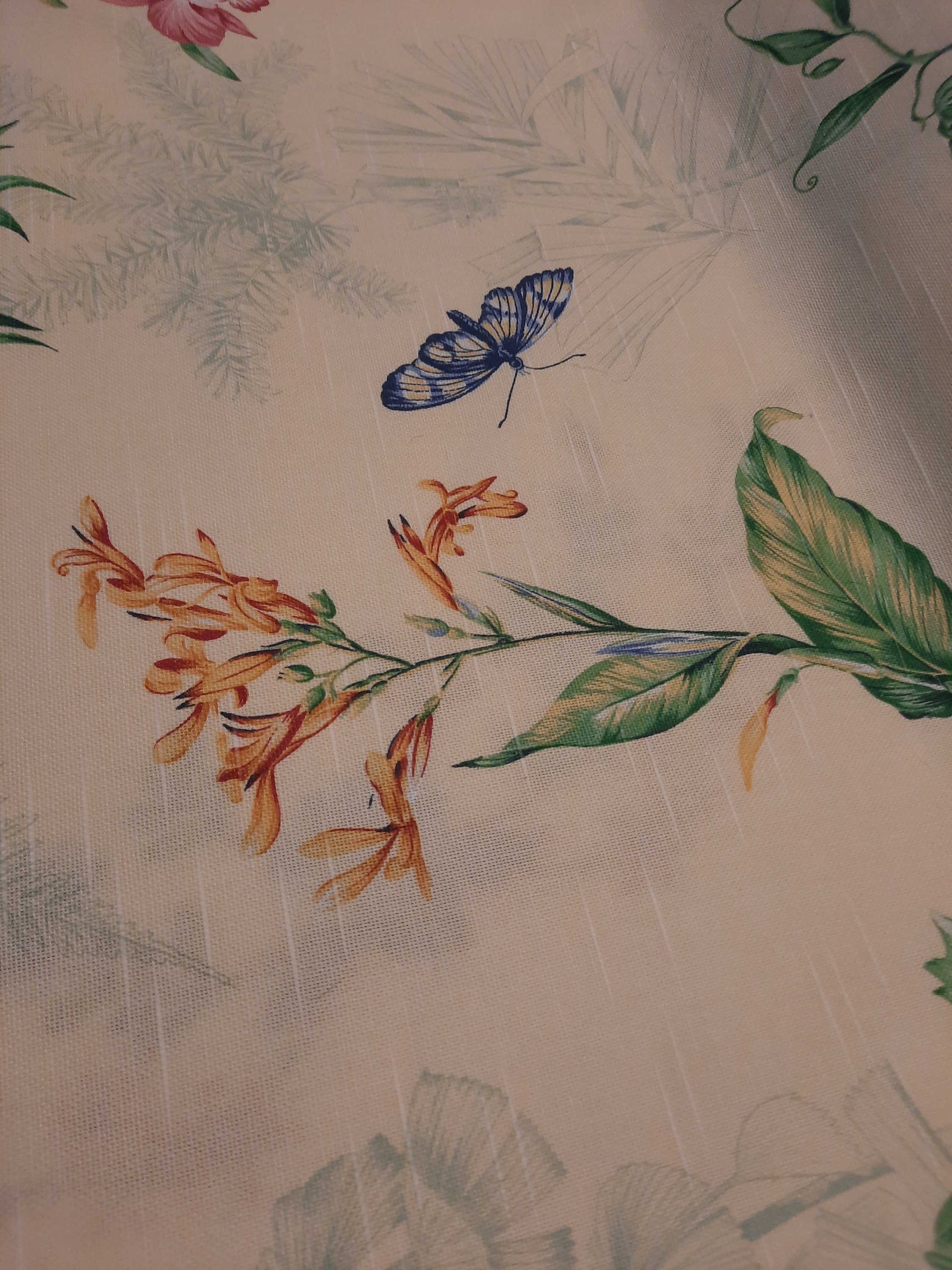 Waverly Screen Print Samoa Yellow Florals Birds Sold by - Etsy