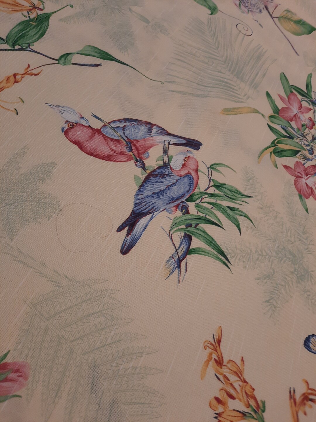 Waverly Screen Print Samoa, Yellow, Florals, Birds - Etsy