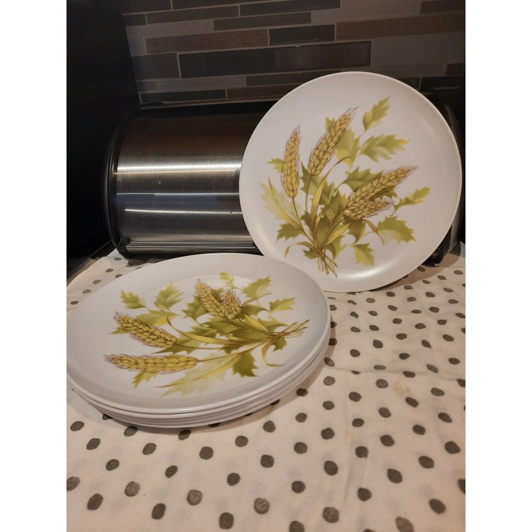 Wheat Pattern 6 Piece Set of Melamine Dinner Plates - Etsy
