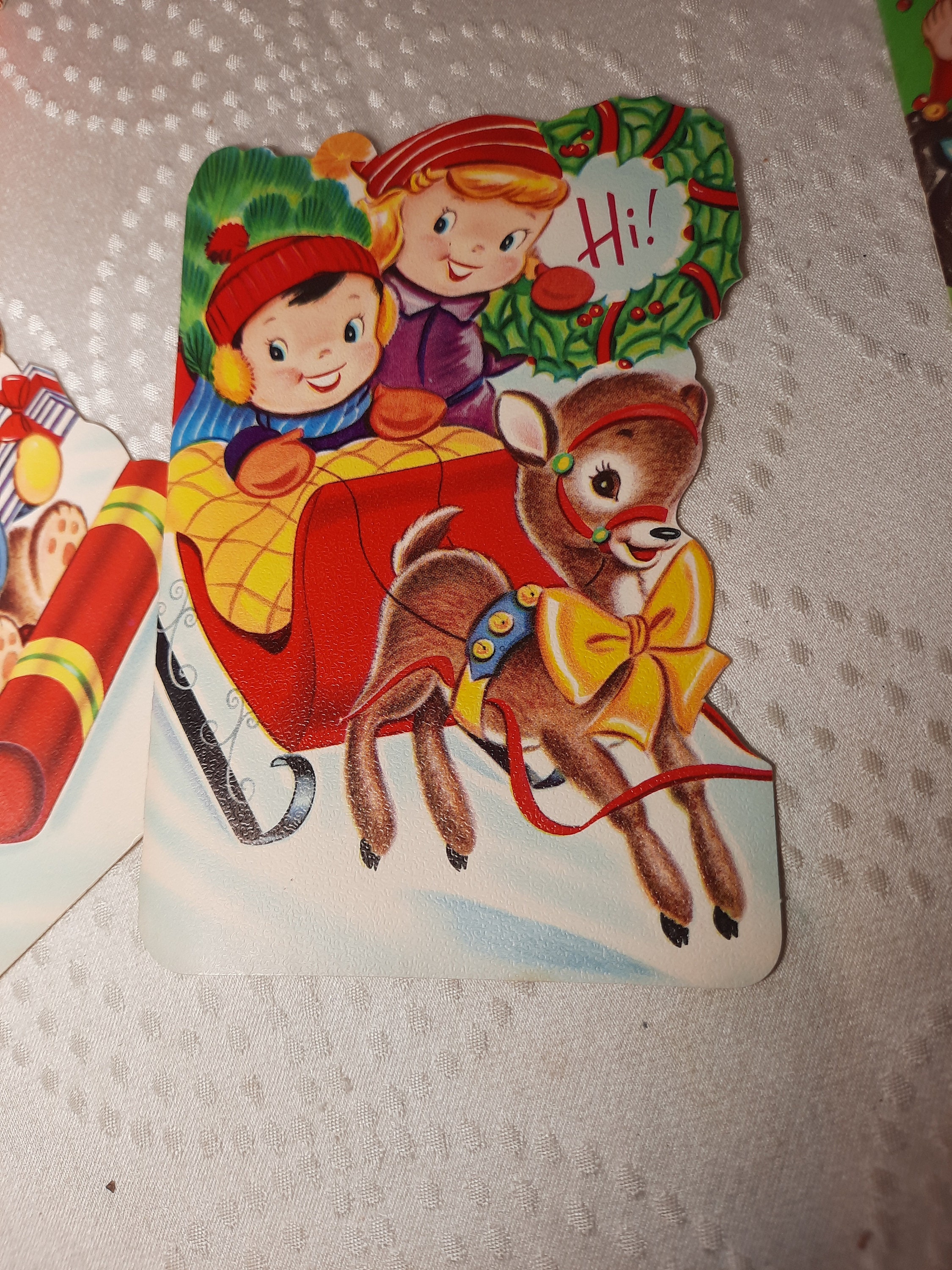 Vintage Christmas Kiddie Cards, Box of 7 Cards, 1 is Used. - Etsy