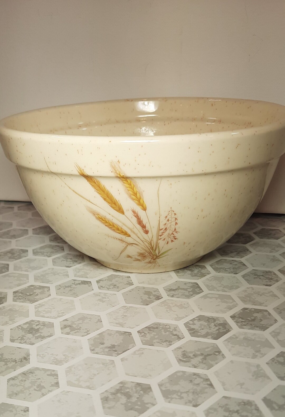 Treasure Craft Vintage Nesting Bowl, Brown Speckled Stoneware, Wheat - Etsy