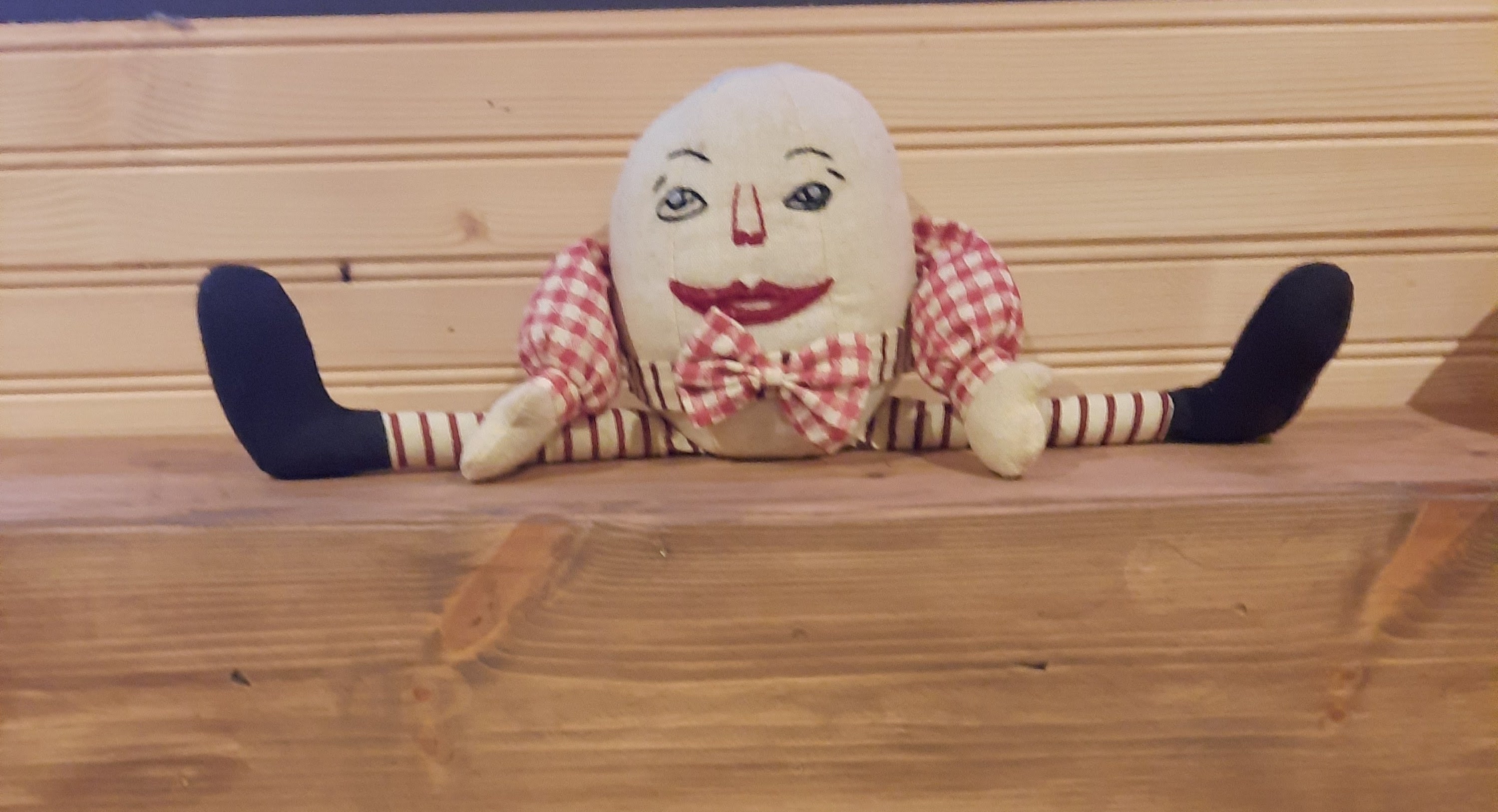 Humpty Dumpty Hand Made Stuffed Charactor Doll, Embroidered Face, Scary ...