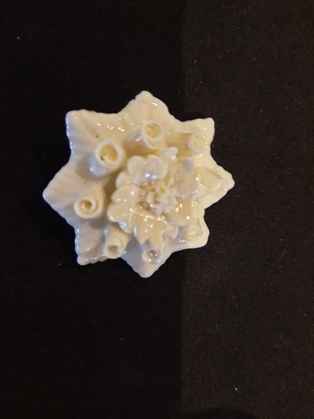 Vintage Belleek Pottery Flower Brooch - Etsy