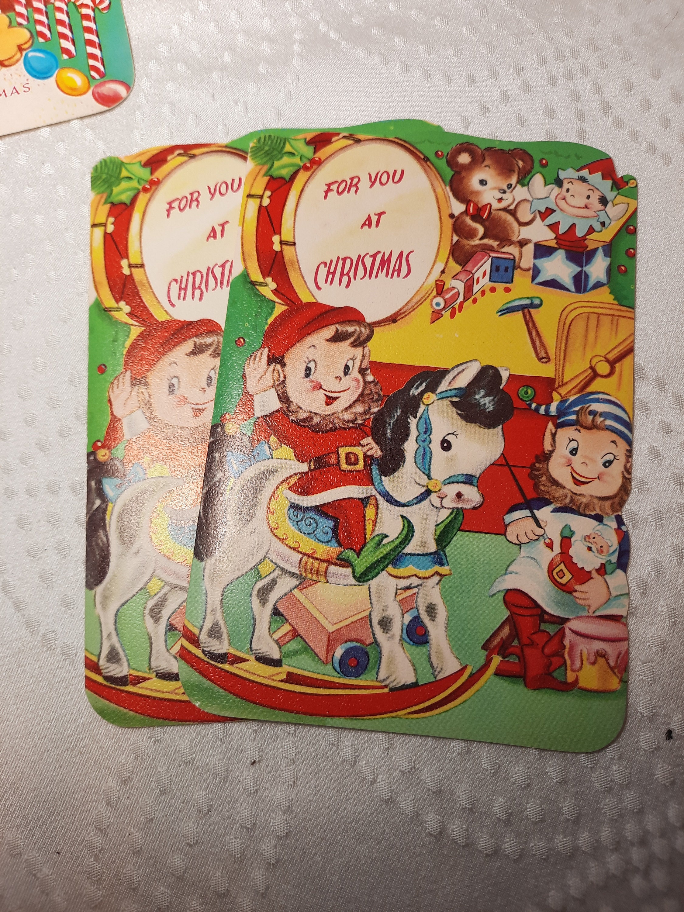 Vintage Christmas Kiddie Cards, Box of 7 Cards, 1 is Used. - Etsy