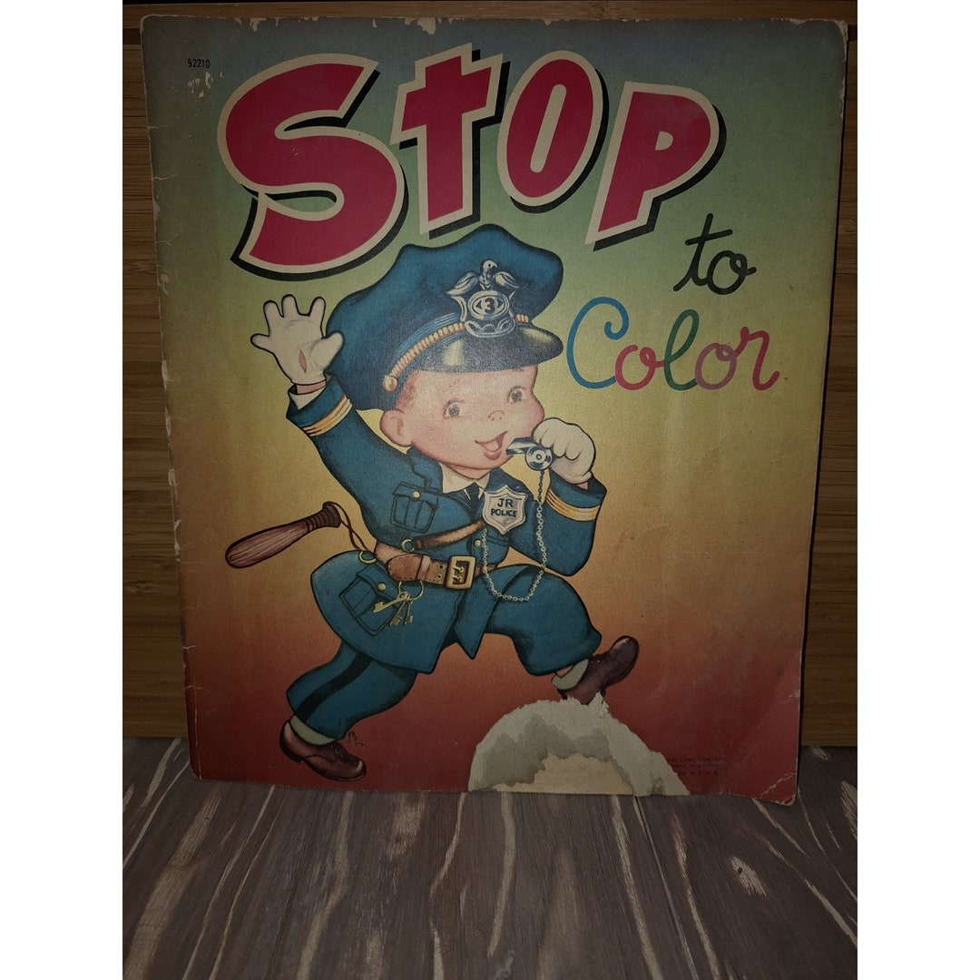 Stop to Color Large Coloring Book Vintage Samuel Lowe Company Printed ...