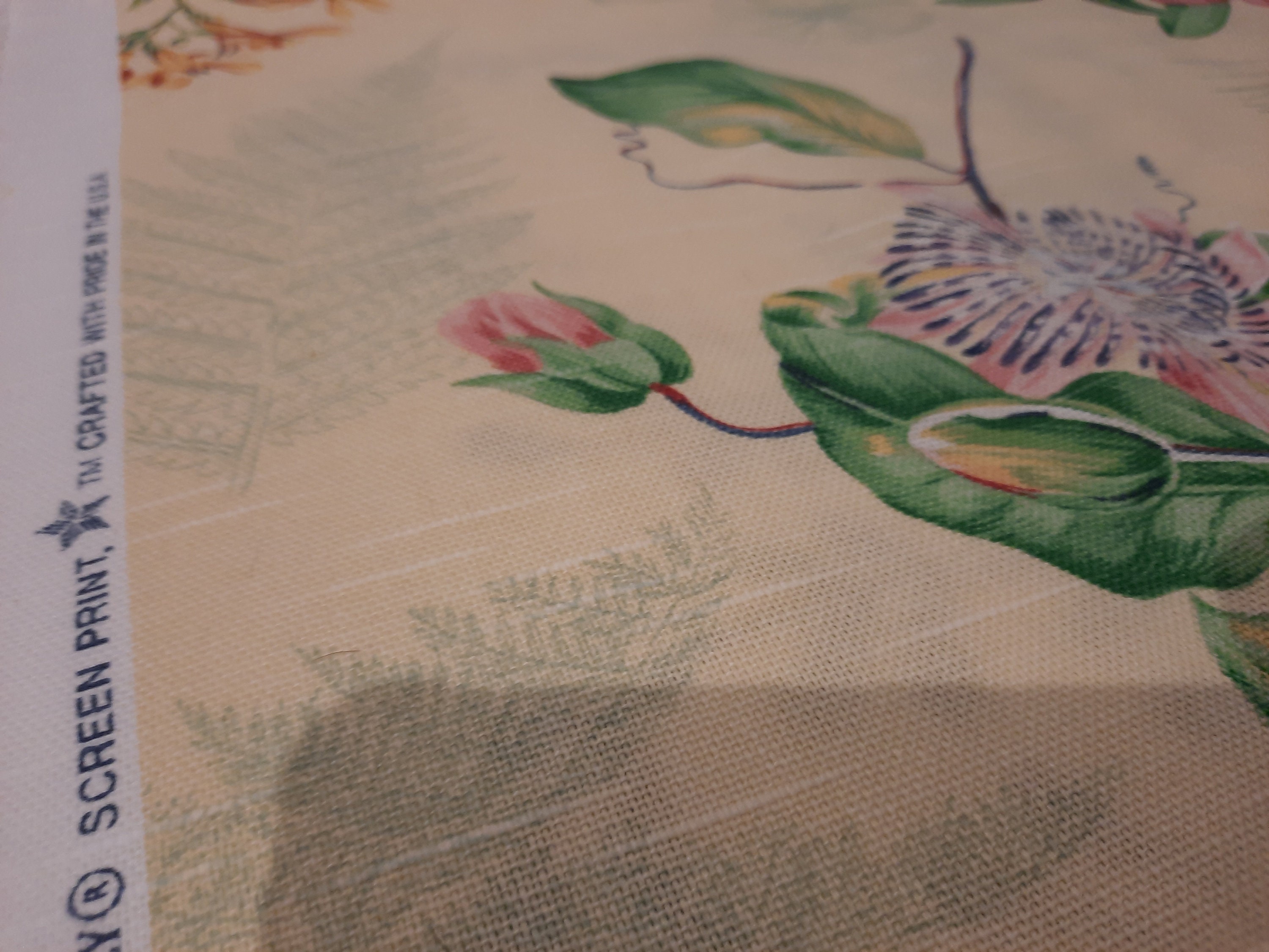 Waverly Screen Print Samoa Yellow Florals Birds Sold by - Etsy