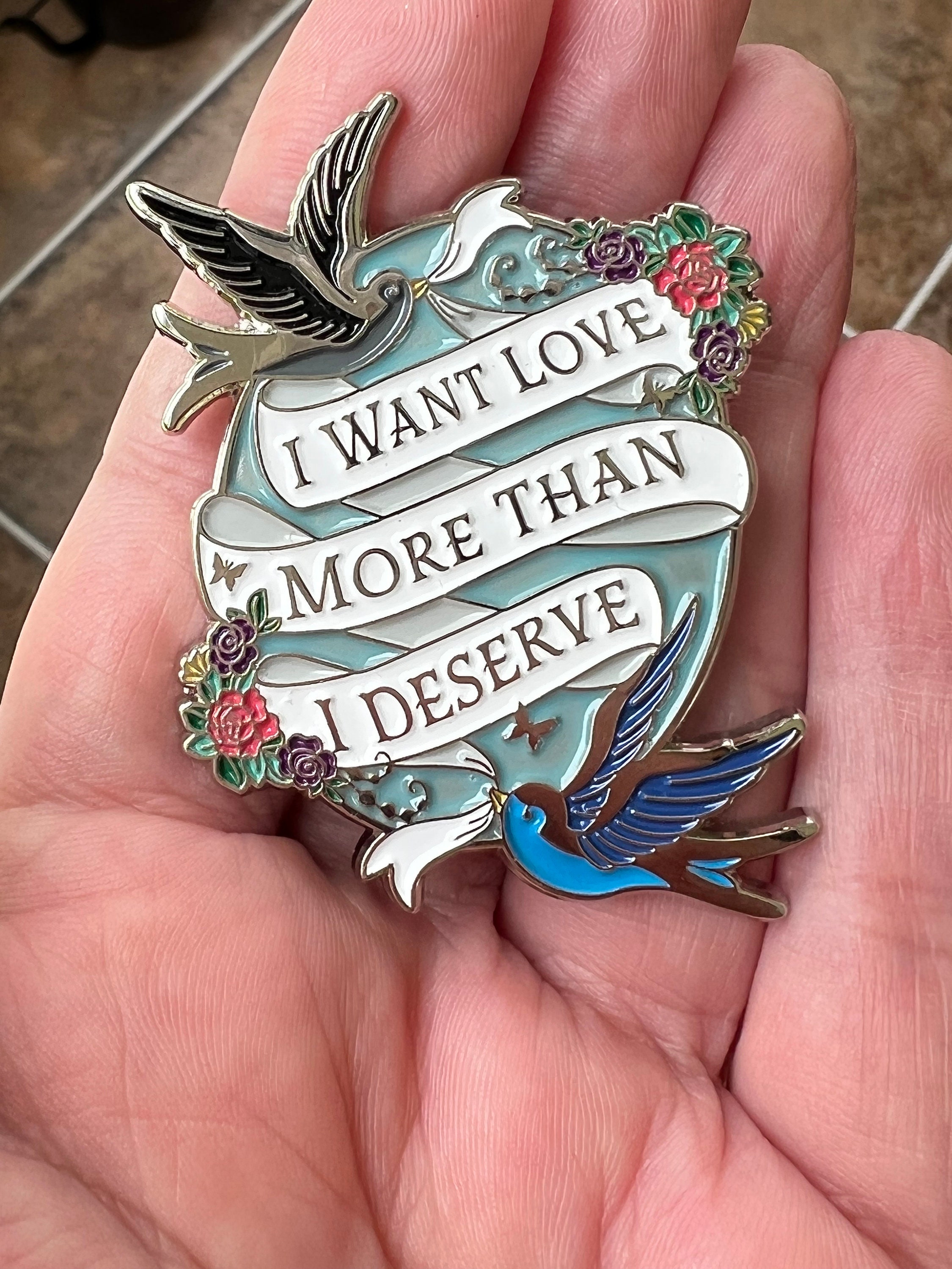 Black and Bluebird Pin - Etsy