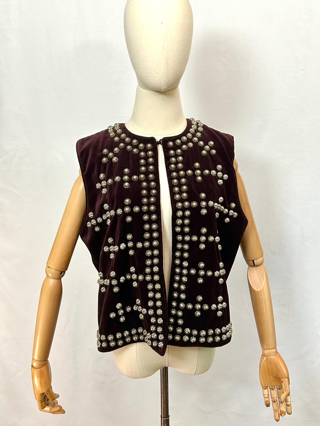 Vintage Double D Ranch Velvet Dark Purple Silver Studded Vest - Etsy