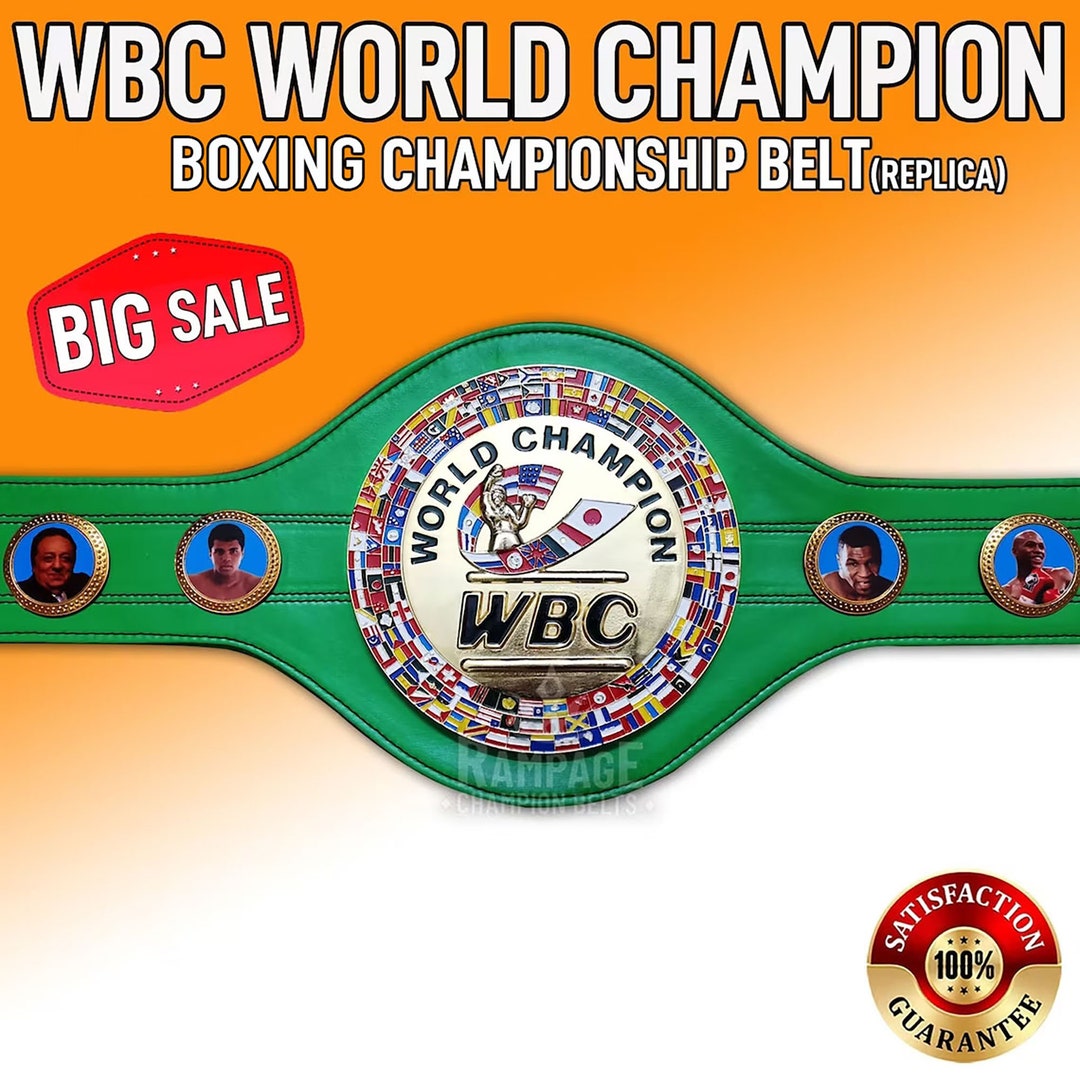 WBC World Boxing Championship Belt Replica BRASS Plates Adult Size Snap ...