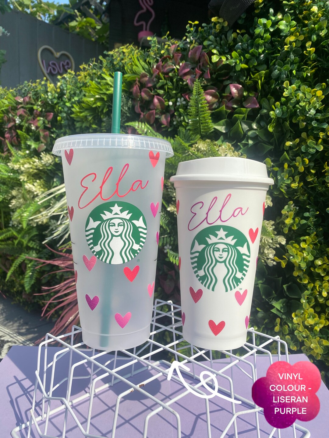 Heart Wrap Official Starbucks Cup // Personalised Gift// 24oz Cold Cup ...
