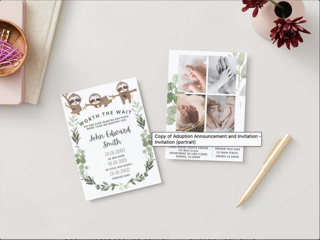 Adoption Day Announcement Card | Digital Download Template | Adoption ...