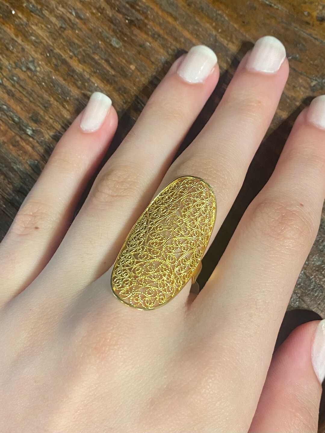 Portuguese Filigree 19,2K Gold Ring. 800 Gold Handmade Ring - Etsy