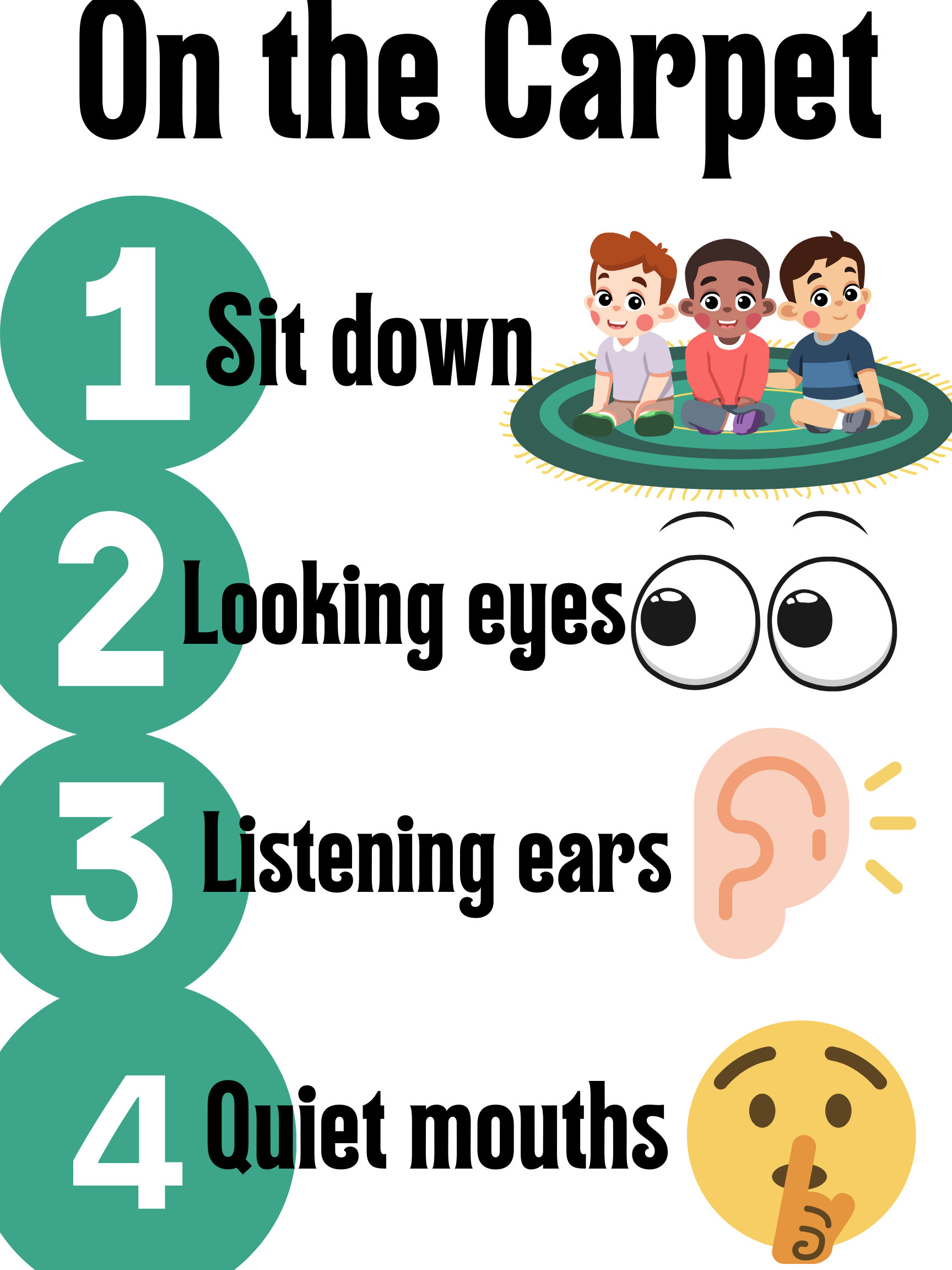 Preschool Circle Time Expectations Poster - Etsy