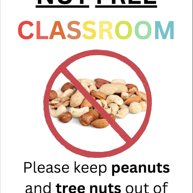 Nut Free Poster - Etsy UK