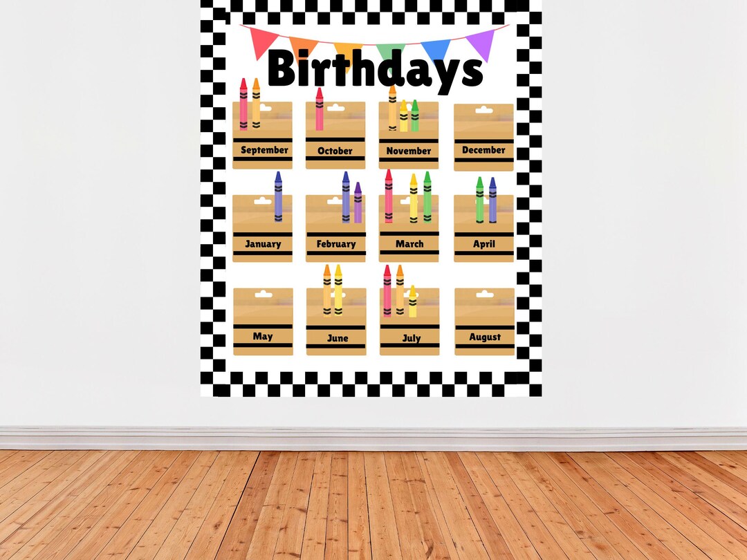Cray-on Classroom Birthday Display - Etsy