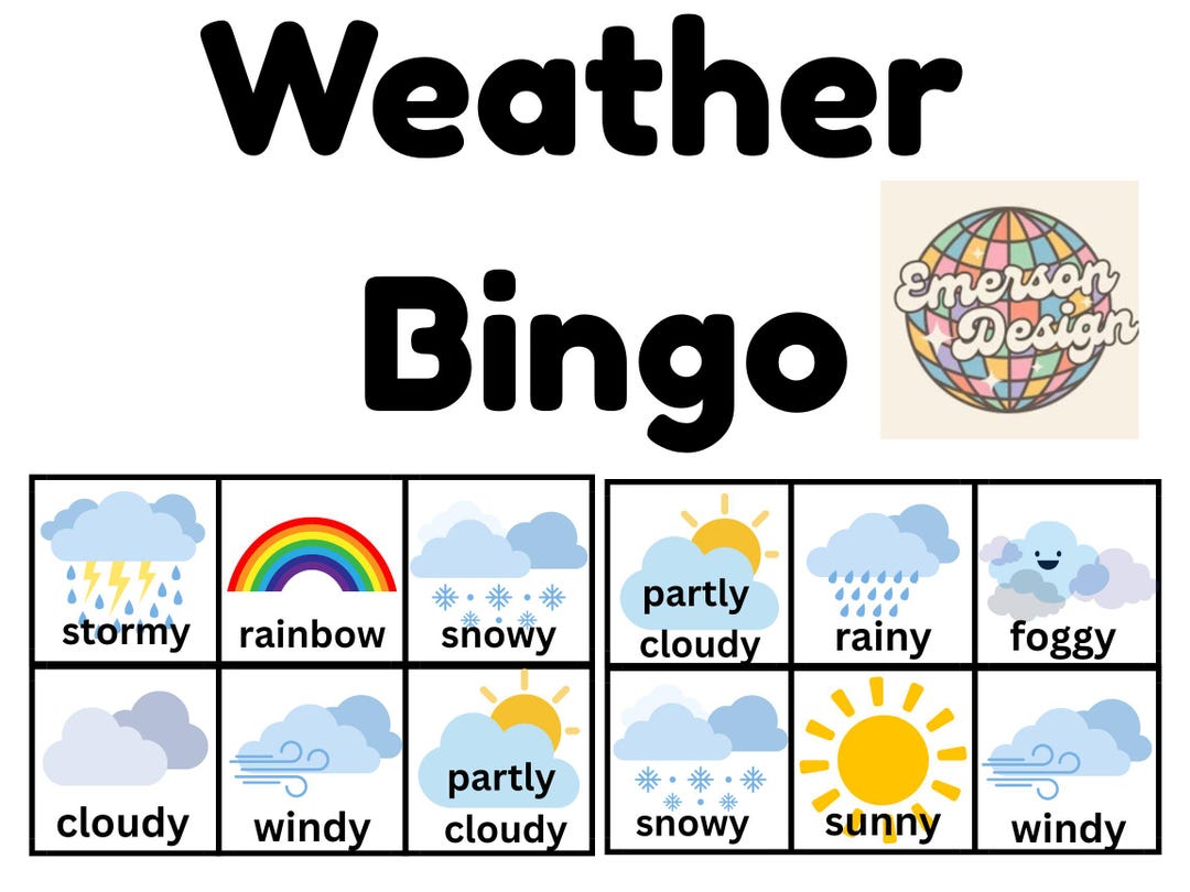 Preschool Weather Bingo - Etsy