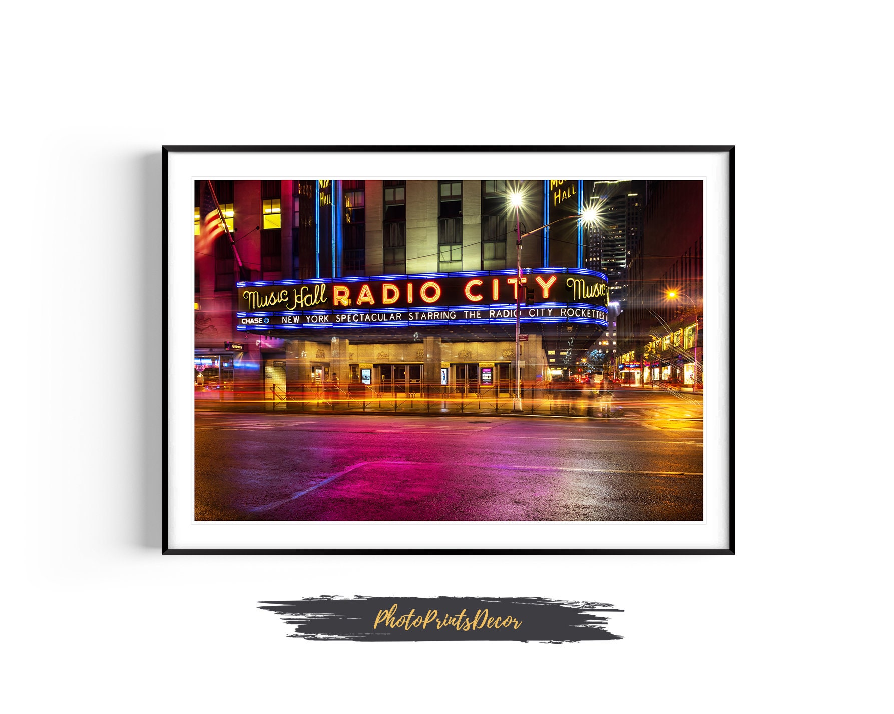 Radio City Neon Signs PRINT NYC Night Photography Poster, New York City ...